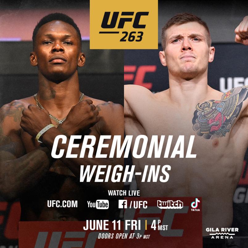 UFC 263: Adesanya vs Vettori 2 Public Events Schedule | UFC