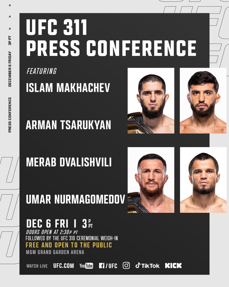 Fan Events Schedule | UFC 310: Pantoja vs Asakura